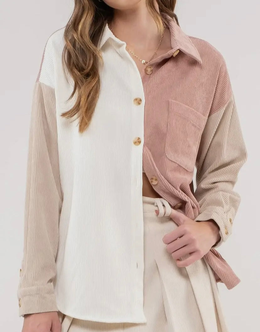 You Make Me Blush Corduroy Shacket – Kinley Rose